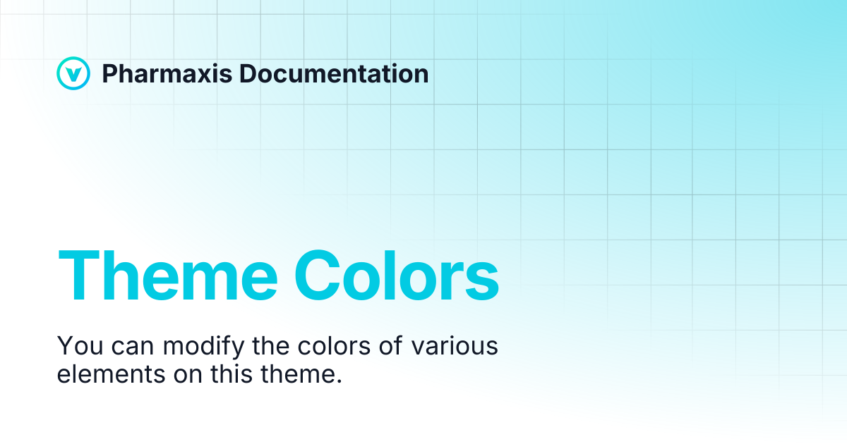 Theme Colors | Pharmaxis Documentation